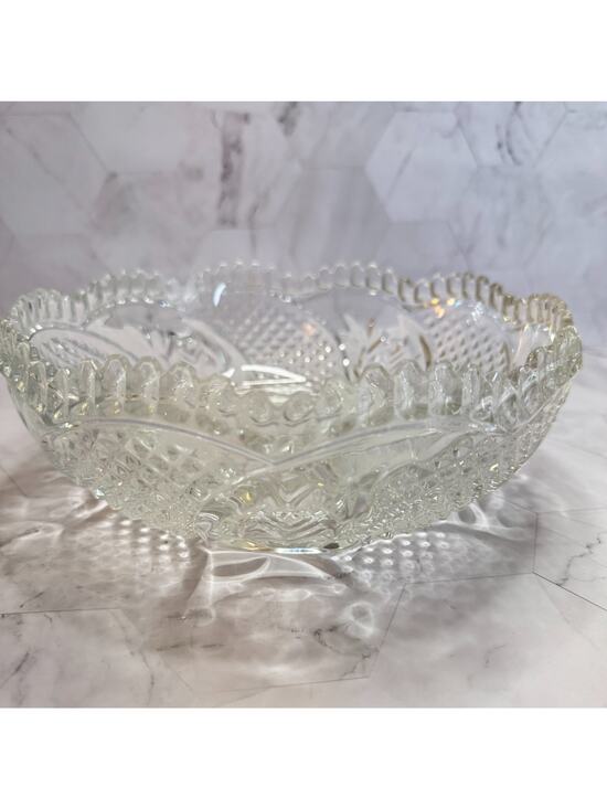Unmarked | Dining | Vintage Brilliant 8 Cut Glass Crystal Serving Bowl ...